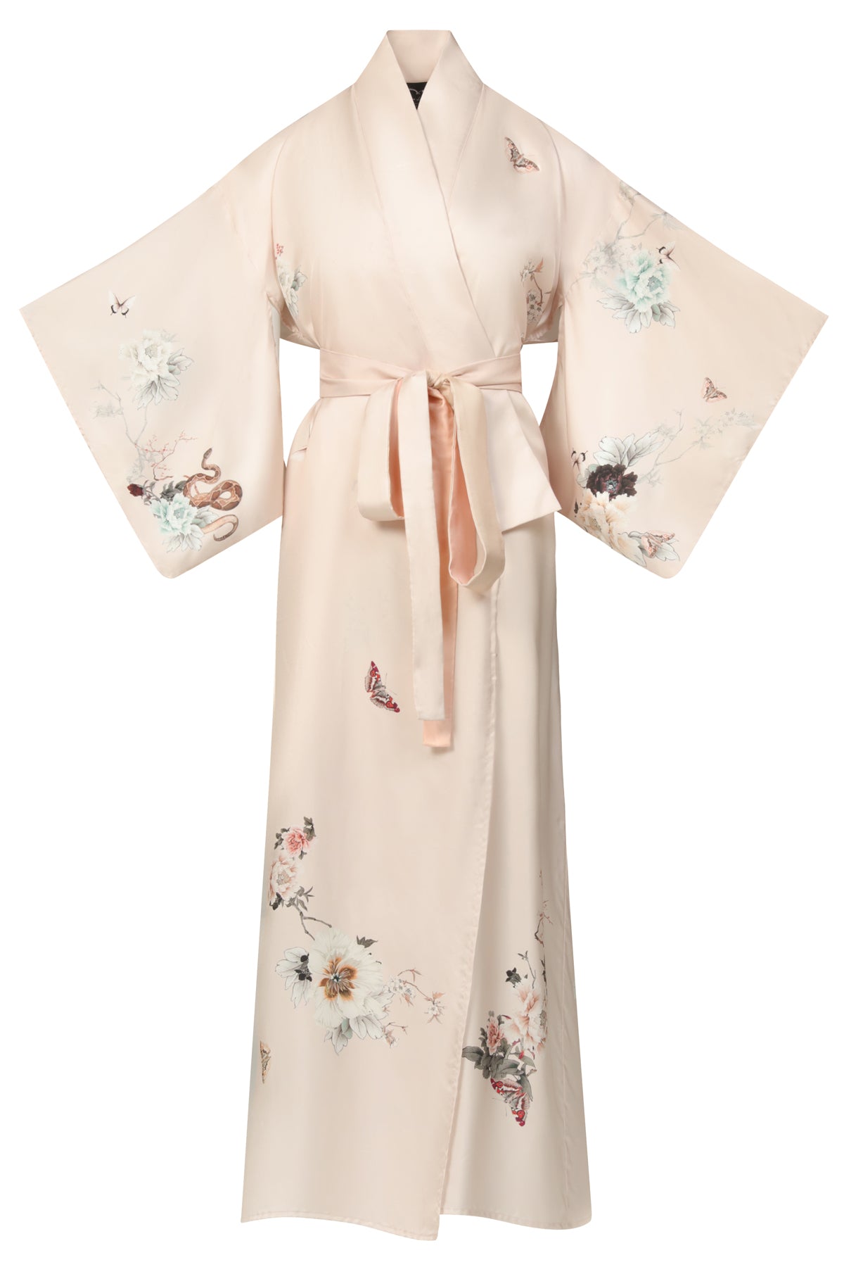 Silk Kimono Dressing Gown Royal Peacock | Pink | Buy a beautiful ...